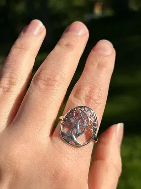Jewelry | Open Work Filigree Sterling Silver Tree Of Life Ring Size 925 ...
